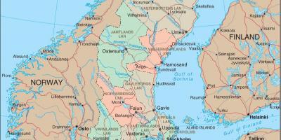 Suedia hartă - Hărți Suedia (Europa de Nord - Europa)